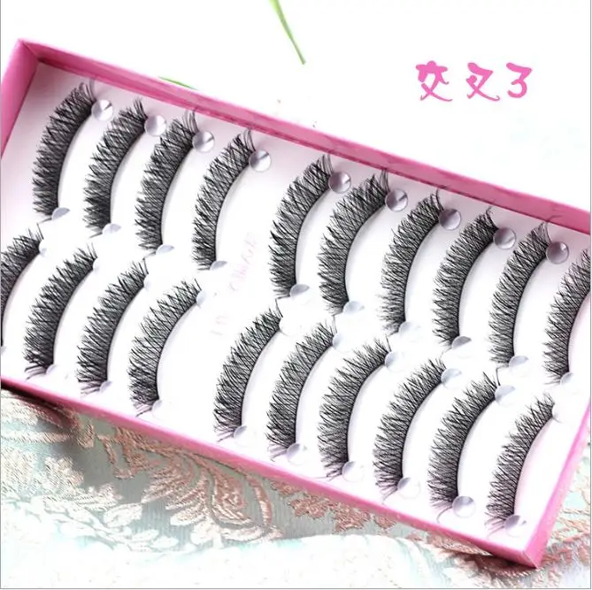 Natural cotton thread eye tail long eye tail long false eyelashes hand ...