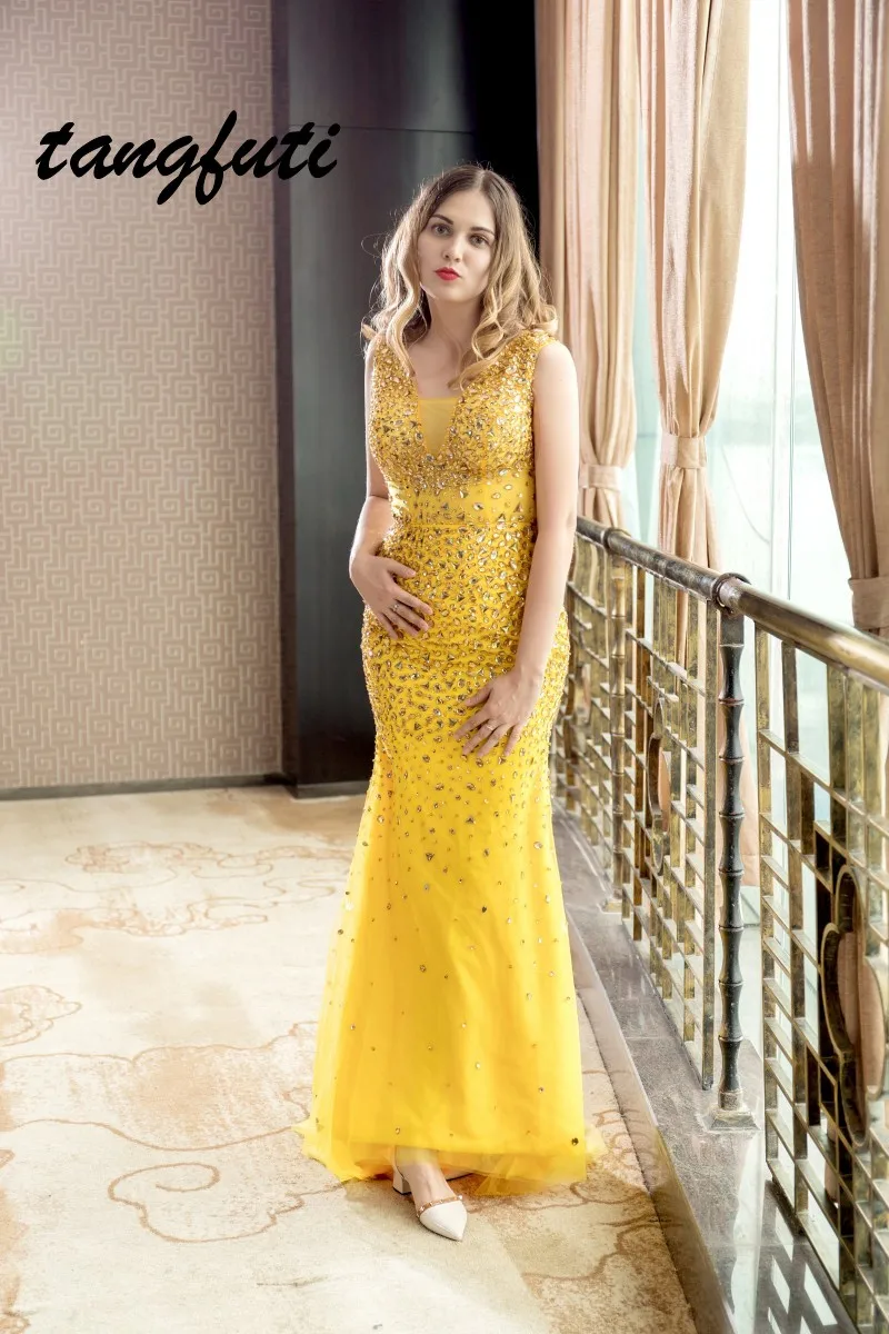 Luxury Long Prom Dresses 2018 With Crystals Beaded Mermaid Sexy ...