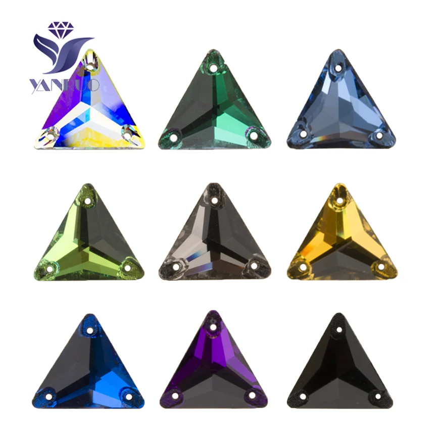 Yanruo 3270 Triangle All Color Sew On Stones Glass Crystals Rhinestones ...