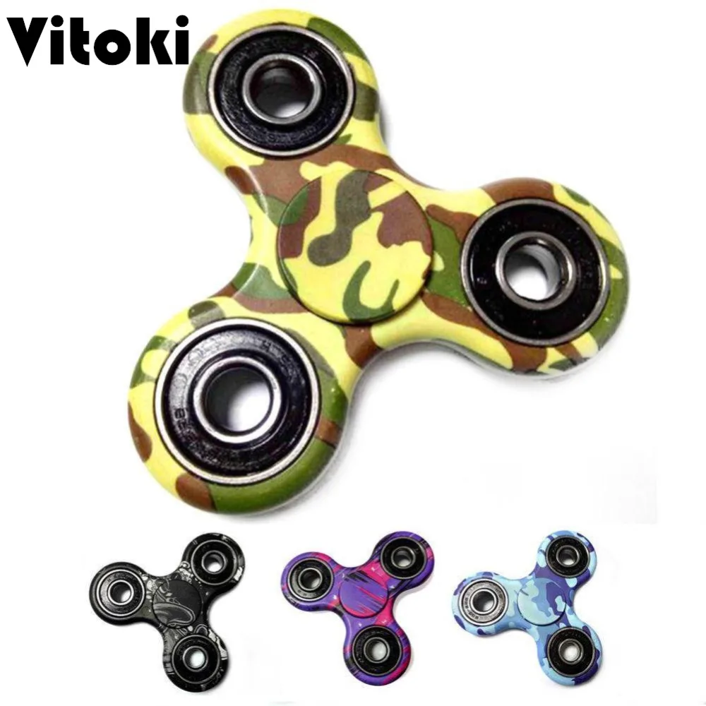 Camouflage Hand Spinner EDC ABS Fidget Spinner Cube Anti Stress Puzzle ...
