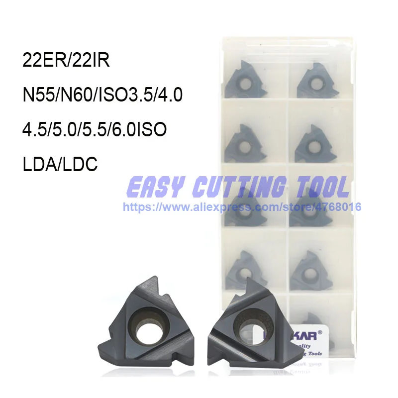22ER 22IR N55 N60 3.5ISO/4.0/4.5/5.0/5.5/6.0ISO LDA/LDC*10pcs Deskar ...