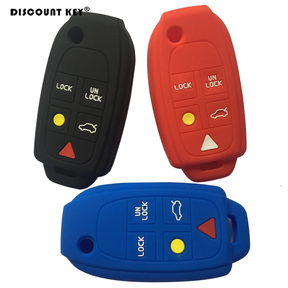 Silicone Rubber Car Key Case Cover For Volvo XC90 S80 Key Cover 5 ...