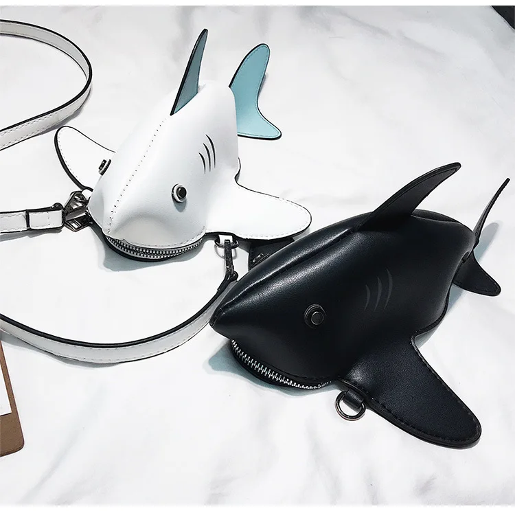 Fun Personality Cute Shark Design Pu Leather Casual Shoulder Bag Tote ...
