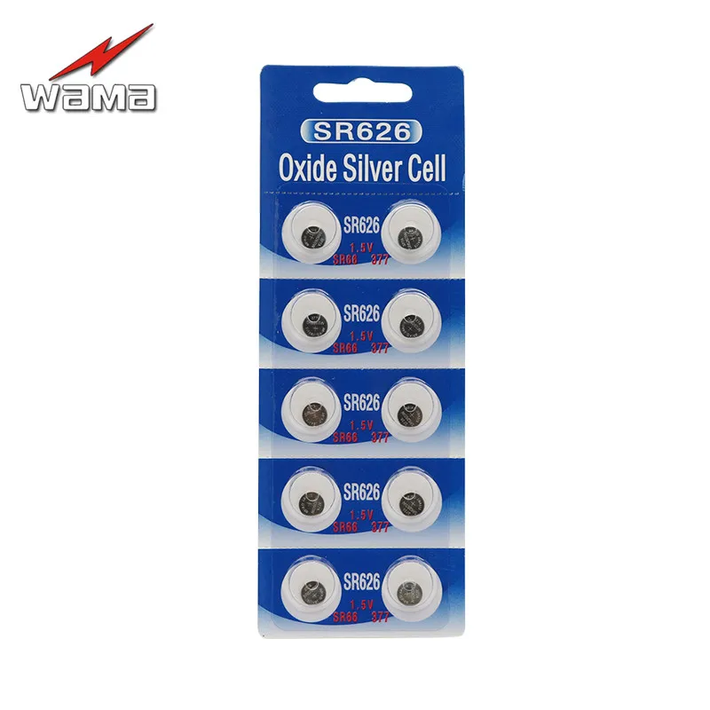 10x Wama SR626 SR626SW 376/377 SR626 Silver Oxide 1.55V Battery Mercury ...