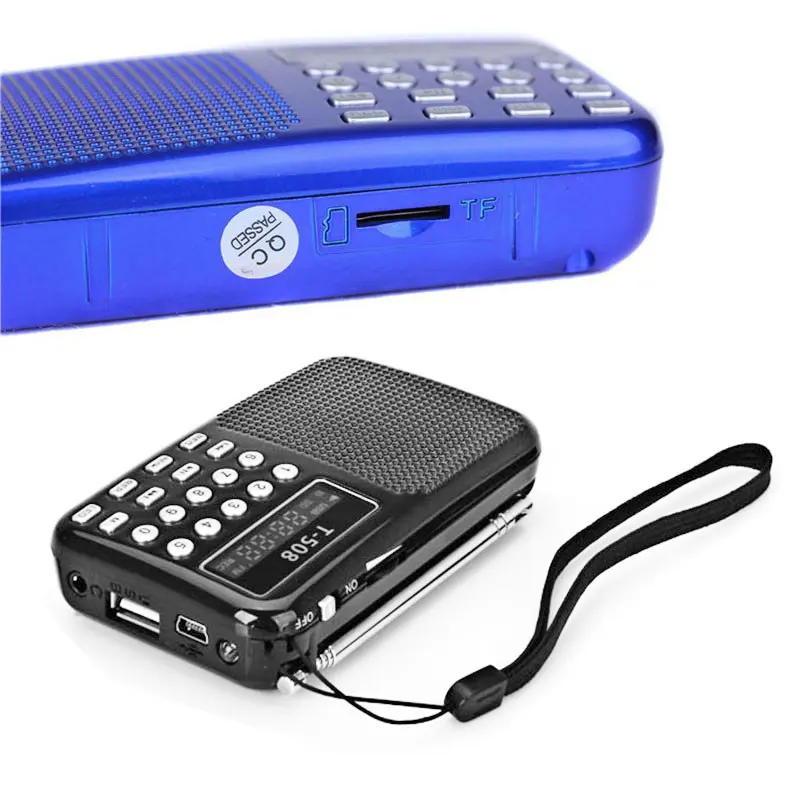 Rechargerable Radio Station Mini Portable FM Radio Stereo Speaker MP3 ...