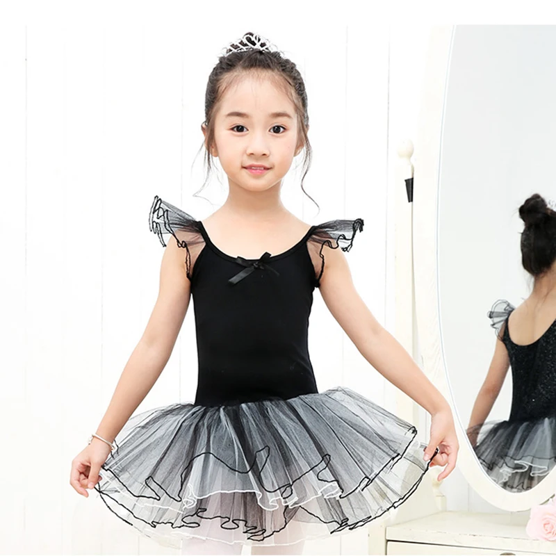 Girls ballet costumes camisole ballet dress flatter sleeve O neck and ...