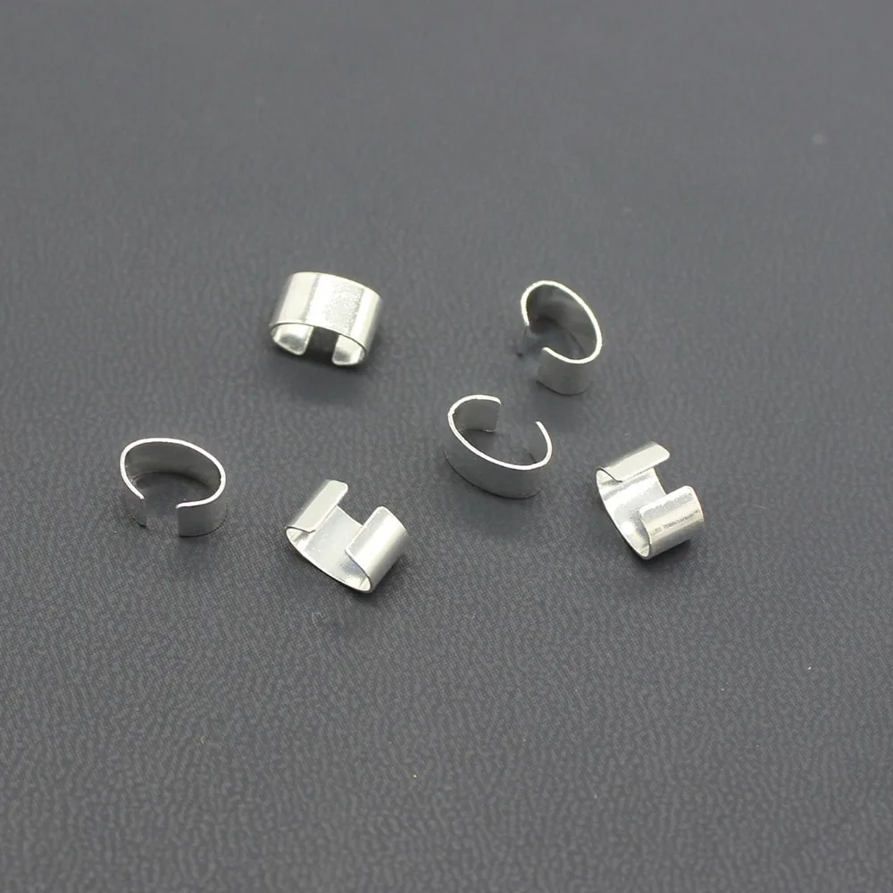 200-PCS-3x6mm-4-5x7mm-Metal-Copper-C-Shape-Clips-Silver-Color-Clasps ...