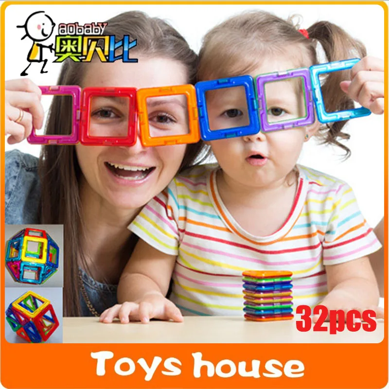 32 unids con regalos Magnetic building blocks modelos y juguete de ...