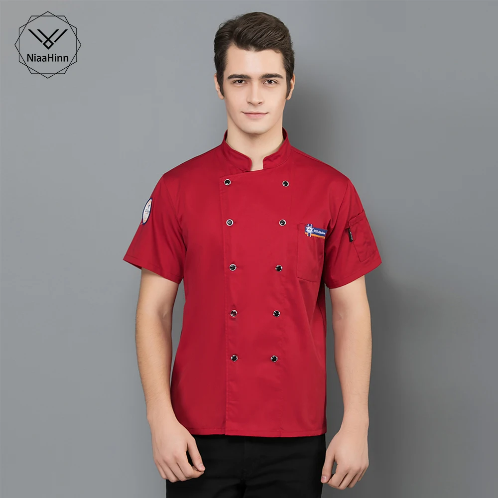 Unisex Hotel restaurante uniforme de Chef de manga corta cocina ropa de ...