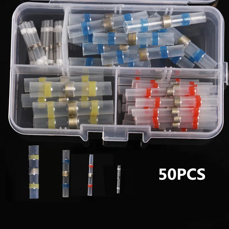 50pcs กันน้ำความร้อนขั้วต่อซีลฉนวน BUSHING WIRE BUTT Connector Terminal ...