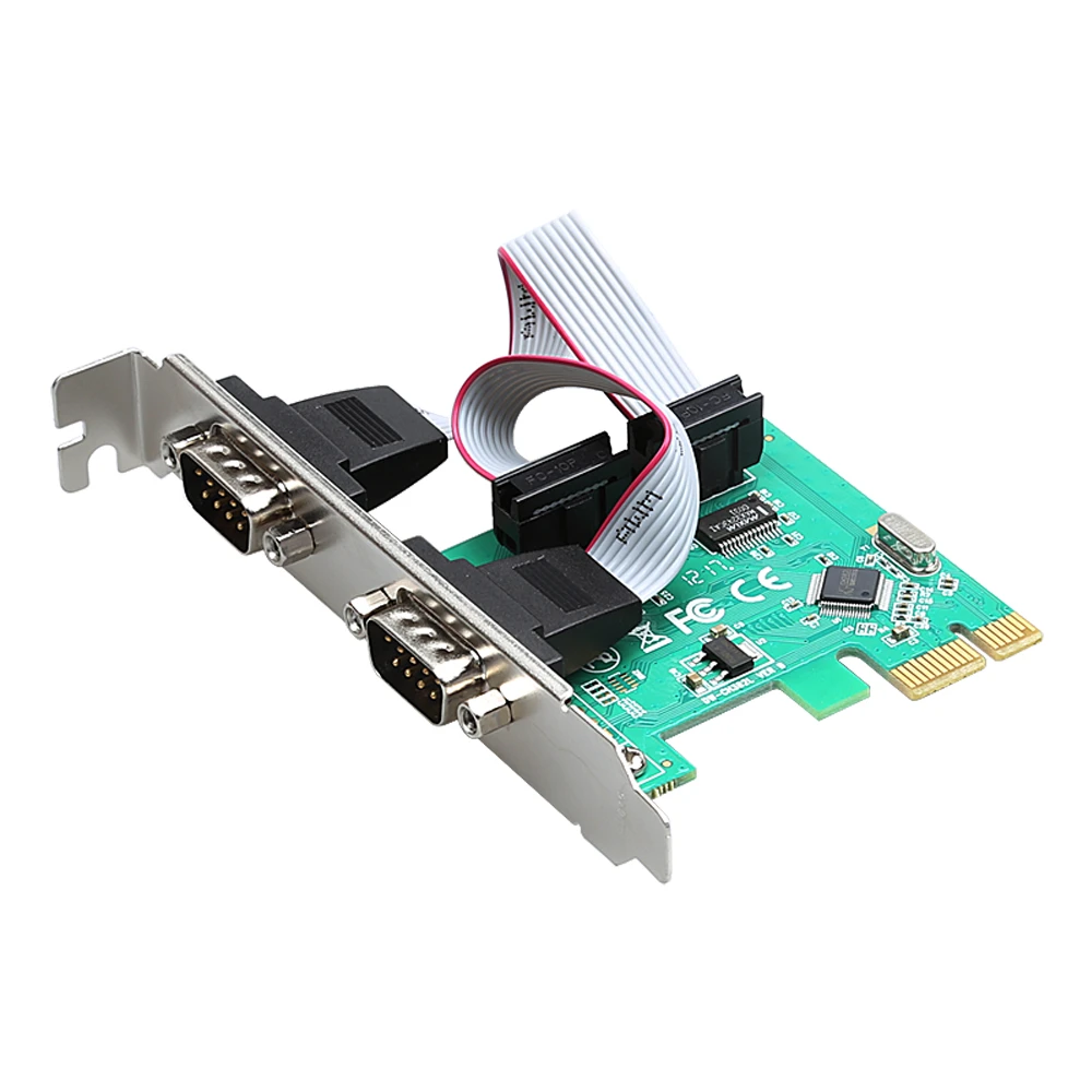Diewu 2 Port Rs232 Rs-232 Serial Port Com To Pci-e Pci Express Card ...