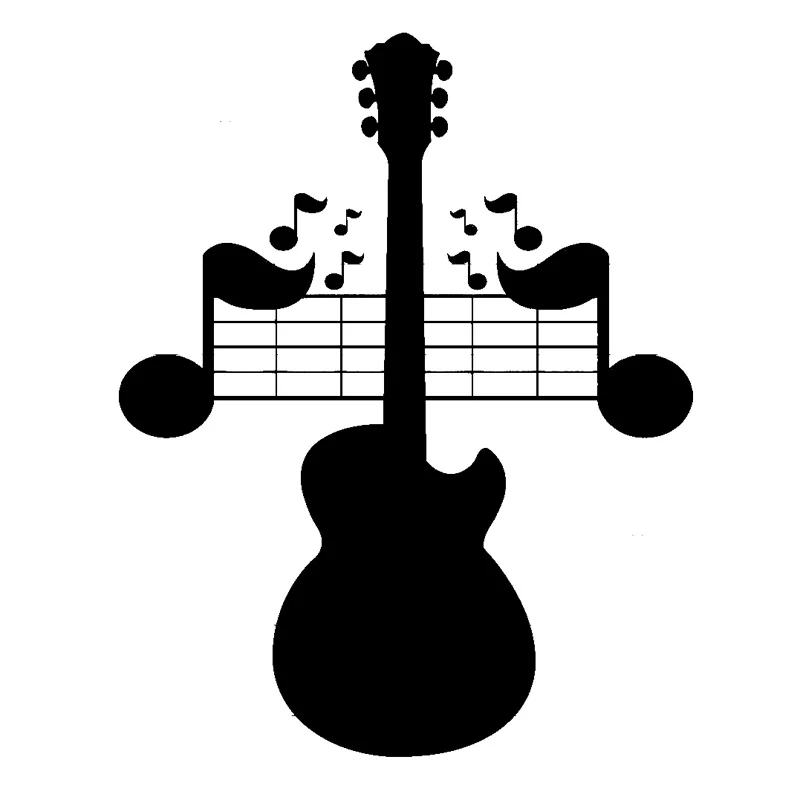 14.2cm*18cm Sheet Music Guitar Decor Car Sticker Vinyl Decal Black ...