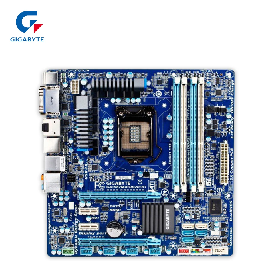 Gigabyte originais GA H67MA UD2H B3 H67MA UD2H B3 H67 Desktop ...