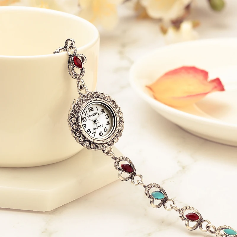 Fashion Women Quartz Watch Creative Female Clock Hours Diamond Antique ...