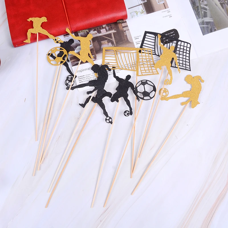 1 Set Football Cake Toppers Happy Birthday Wedding Cupcake Cake Topper ...