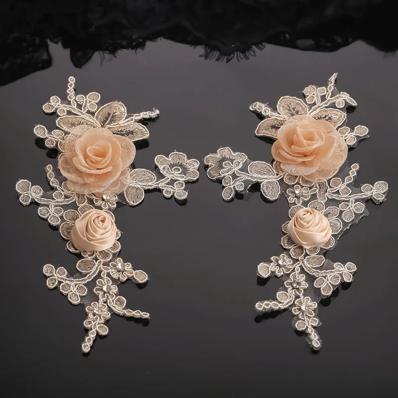 lace flower rhinestone patch apliques de roupa crystal rhinestone ...