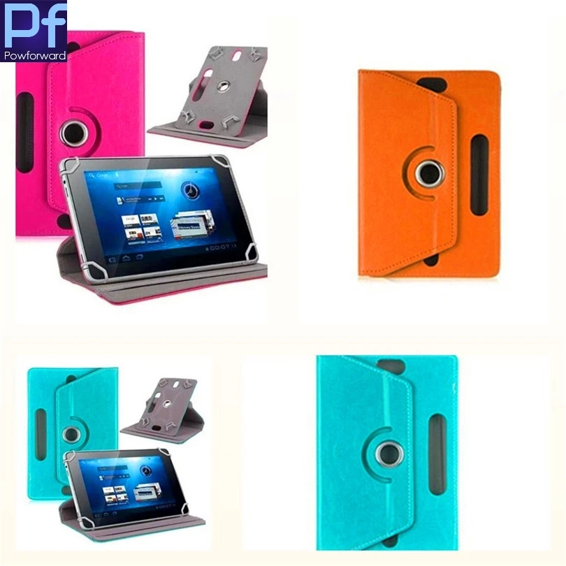 Funda Universal de cuero PU para tableta Ergo Venus, 7 pulgadas, giratoria de 360 grados, OTG ...