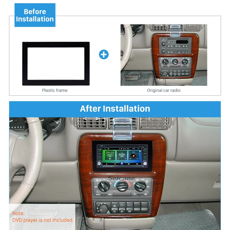 Seicane 2 din refitting Dash Panel Mount Kit Car Stereo Fascia for ...