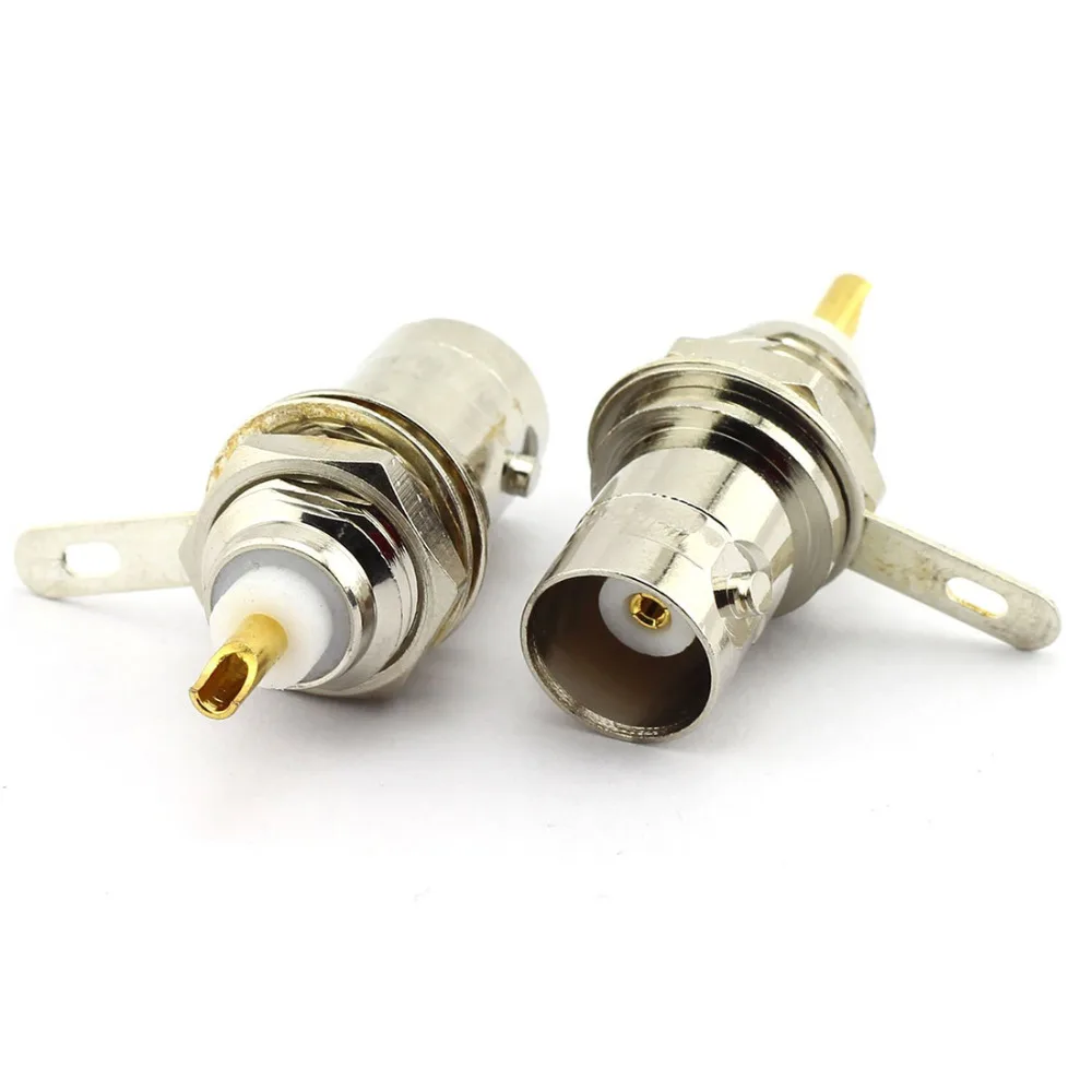 BNC Female Panel Mount with Nut Bulkhead Handle Solder Post Connector ...