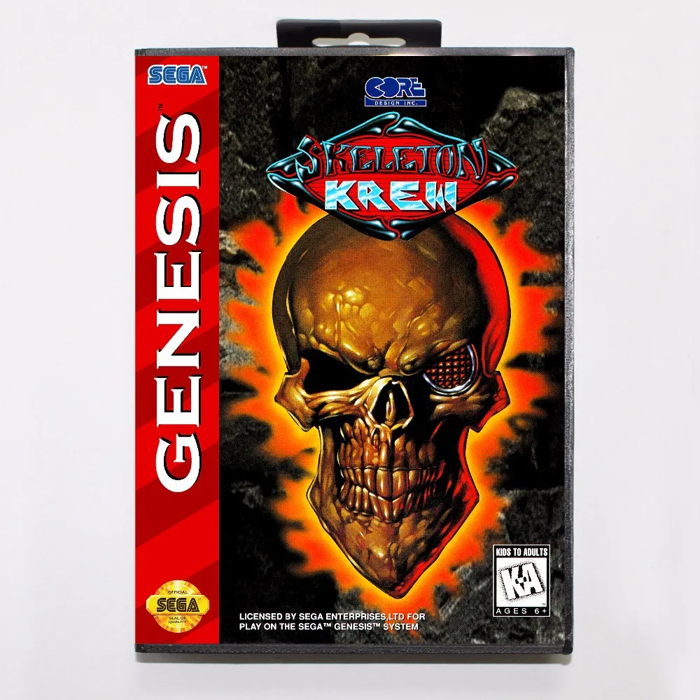 Cartucho de juego Skeleton Krew, tarjeta de juego MD de 16 bits con caja de venta al por menor ...