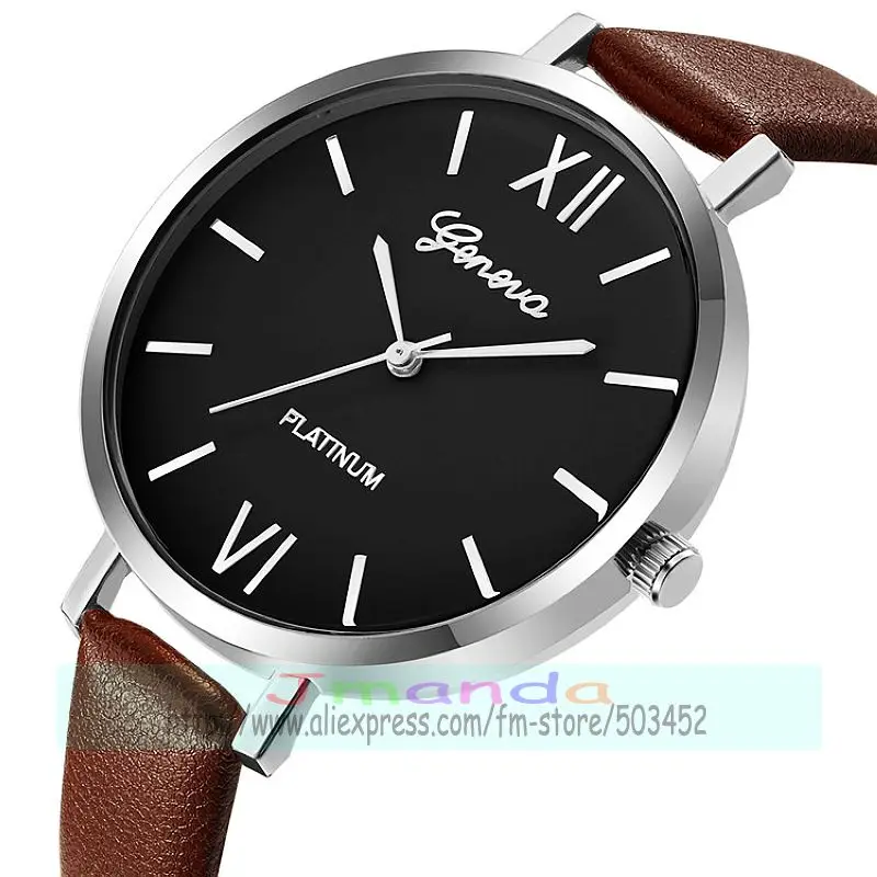 100 шт/партия geneva-601 модный Мини кожаный ремень женские кожа часы ...