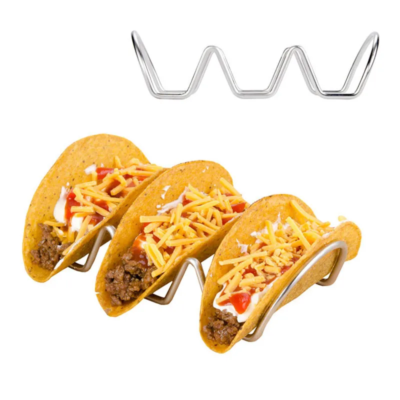 Taco Holders Mexican Food Stainless Steel Rack Stand Holds Hard or Soft ...