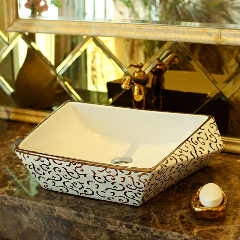 Mosaic Golden Silver Luxurious Gold Europe Vintage Style Ceramic