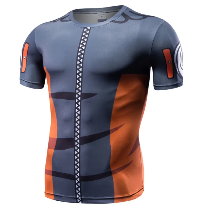 Naruto T shirt Cosplay Costume Men Anime Compression Clothing Fashion ...