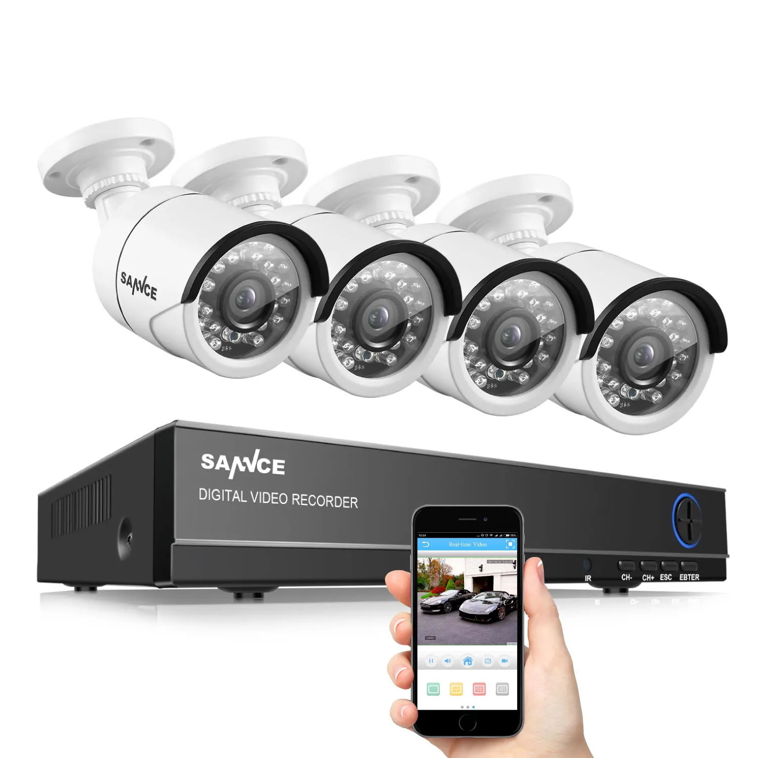 SANNCE 8CH CCTV camera system 1080N HD CCTV set 1.0MP 720P Surveillance ...