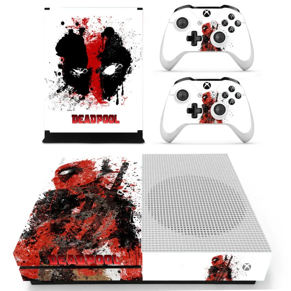 Deadpool Skin Sticker For The Xbox One S Console With Two Wireless Controller Decals In Stickers