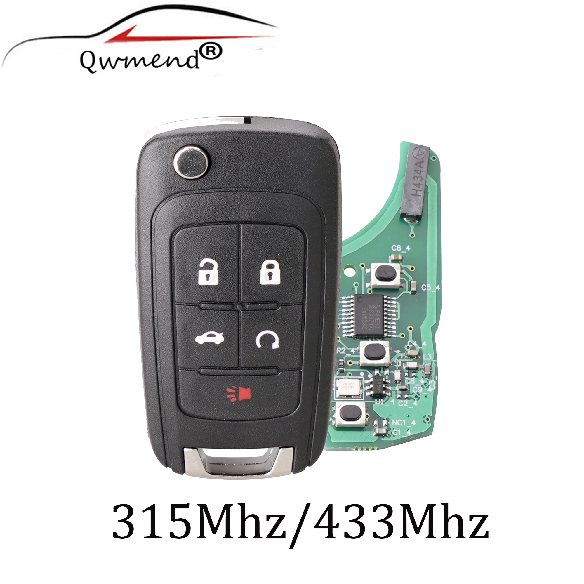 Car Remote Key 5 Buttons Flip Car Key for Chevrolet Camaro Cruze ...
