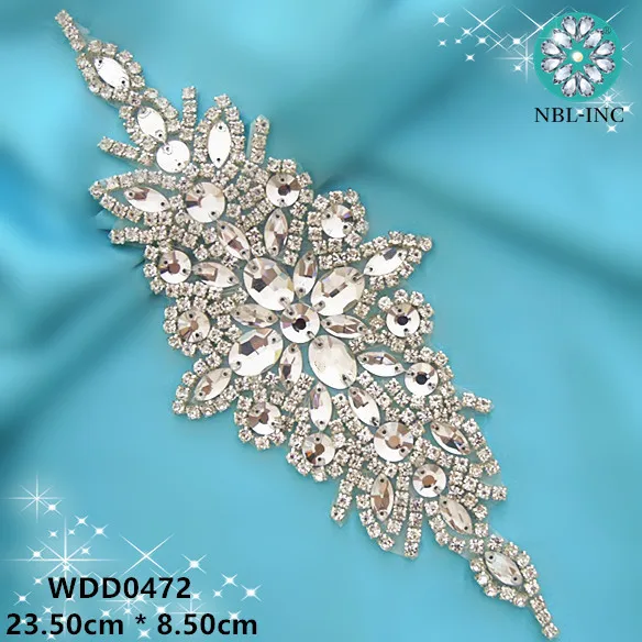 30pcs Wholesale Hand Beaded Sewing Bridal Flower Rose Gold Clear