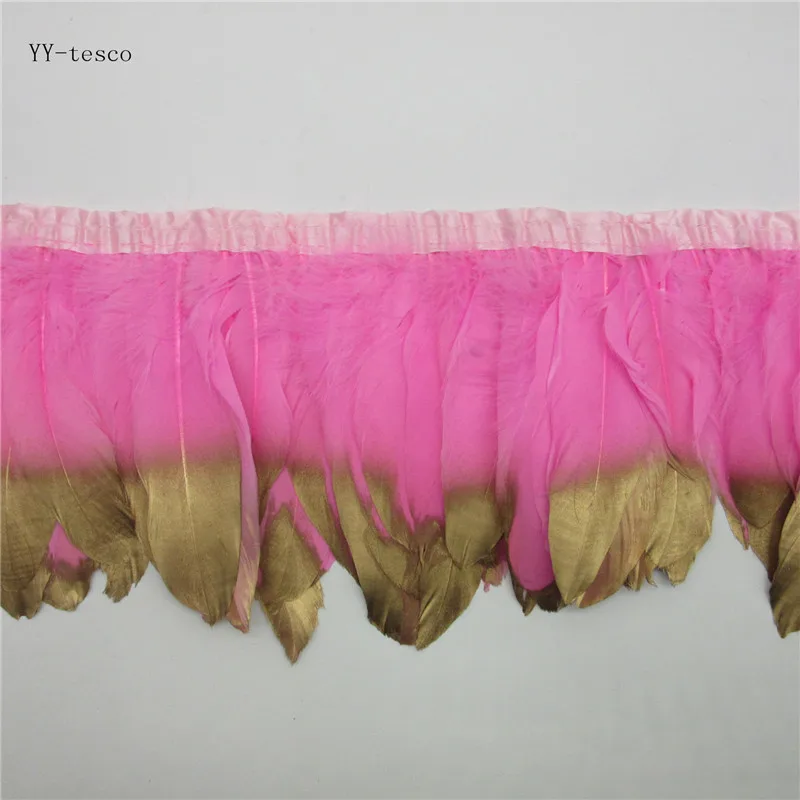 Wholesale Goose Feather Trims 6 Meter Pink Geese Feather Ribbons/15 ...