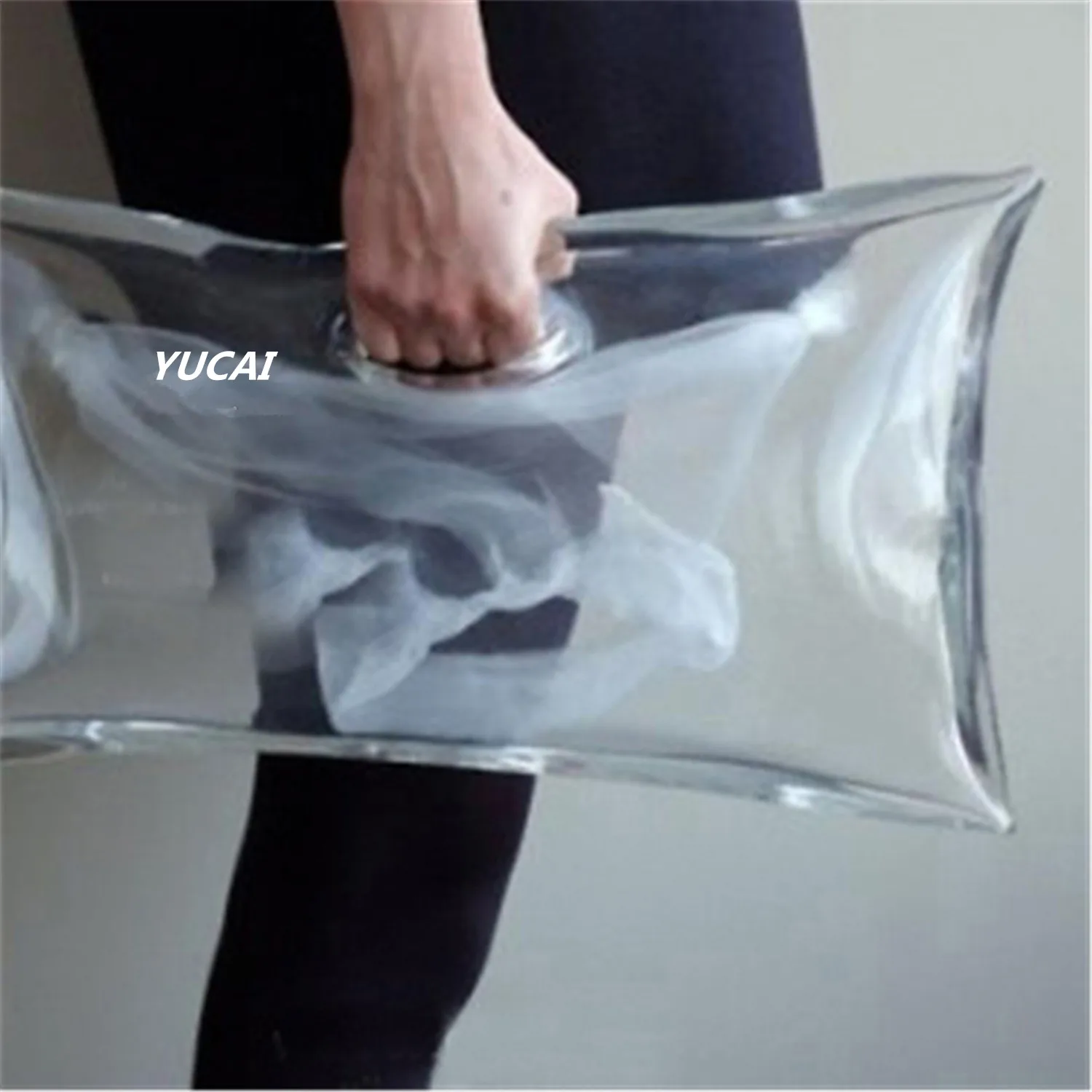 Thick Super clear TPU Fabric Raincoat See-through Clothing Bag ...