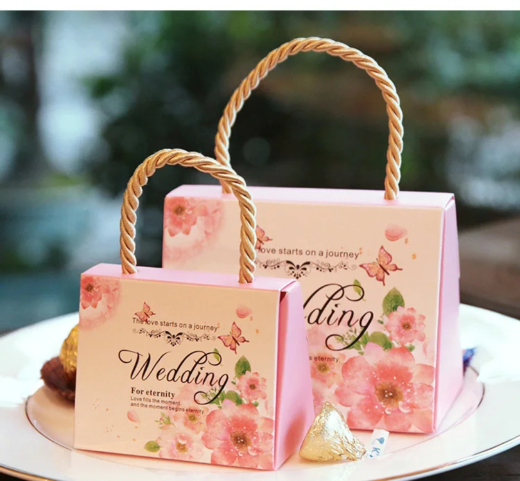 50 pcs wedding bags candy Boxes gift box party boxes Wedding Candy Box ...