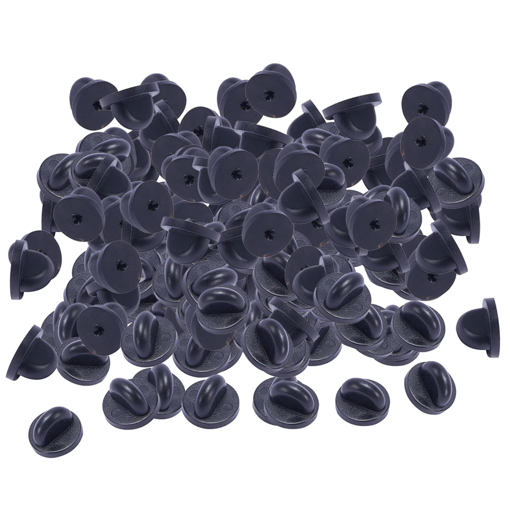 200pcs Black Pvc Rubber Pin Backs Keepers Replacement Uniform Badge ...