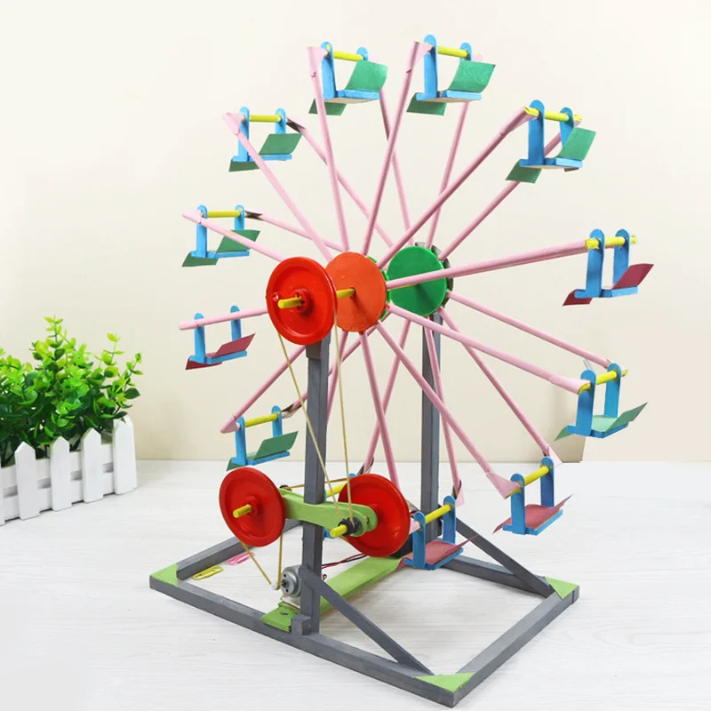 Hot 1 Set Children DIY Ferris Wheel 3D Wooden Jigsaw Blocks Model ...