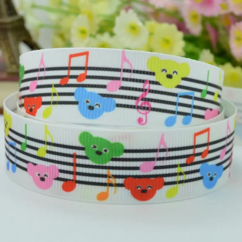 22mm rib pupuxiong note materials wholesale 7/8 new Printed Grosgrain ...