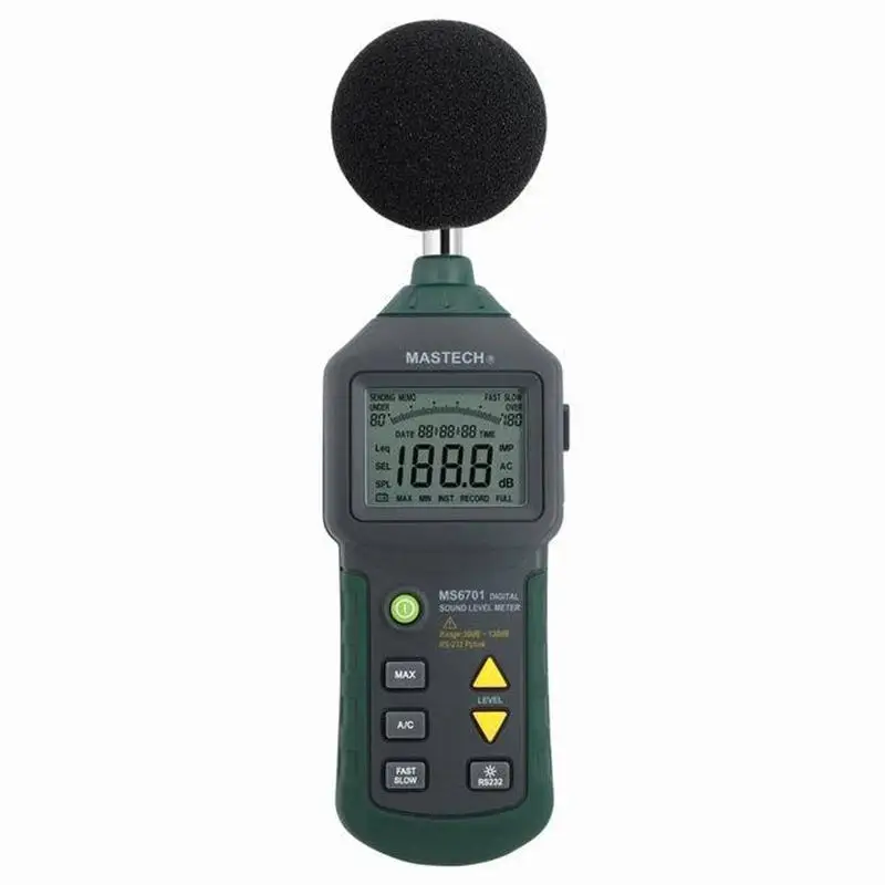 Mastech Ms6701 Autoranging Digital Sound Level Meter Decibel Tester Noise Meter With Rs232