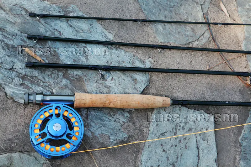 Fly fishing Pole 2.7M 9FT 4 Sections Fly rod Travel Fly Fishing Rod #5/ ...