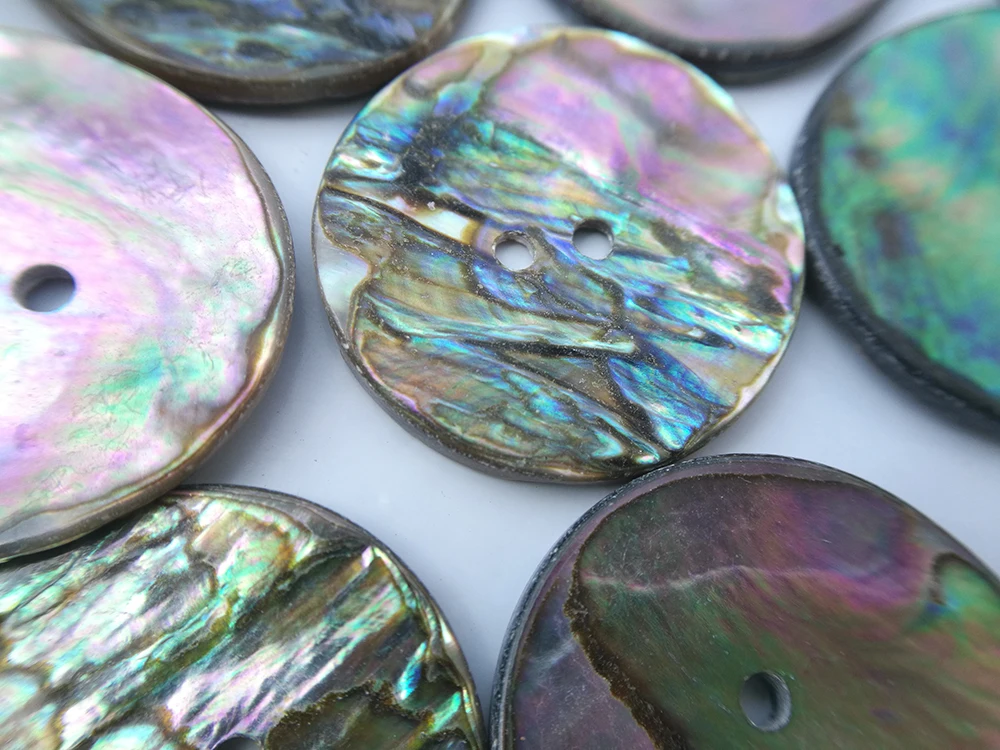 Niucky-28mm-30mm-2-holes-big-natural-dark-abalone-shell-button-for ...