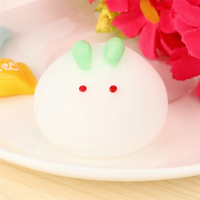 Cute White Rabbit Mochi Squishy Squeeze Healing Fun Kids Kawaii Toy ...