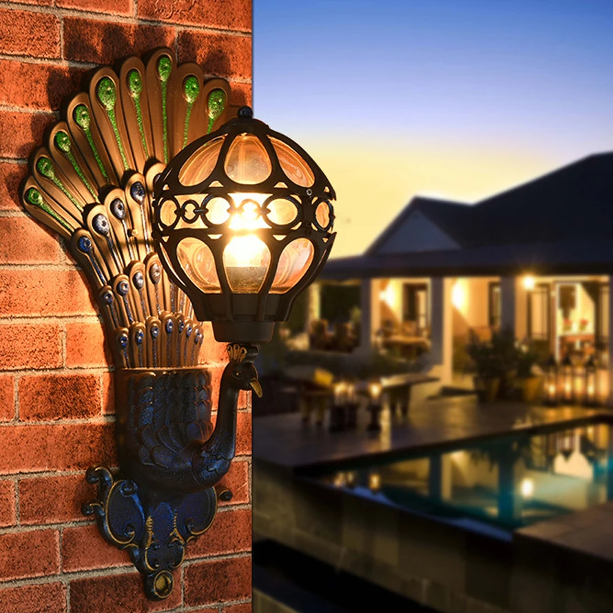 led e27 Vintage Peacock Iron Aluminum Glass Water proof LED Lamp LED ... led e27 Vintage Peacock Iron Aluminum Glass Water proof LED Lamp LED ...