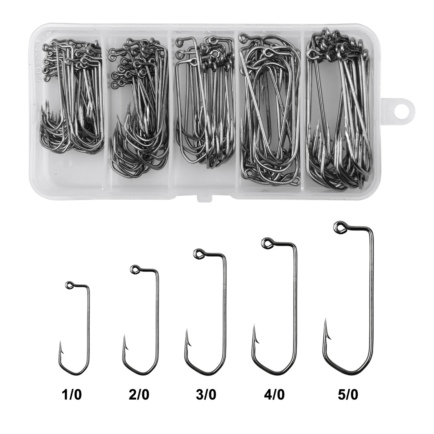 100pcs/box 150pcs/box Aberdeen Jig Hooks with Barbed hook 90 Degree ...