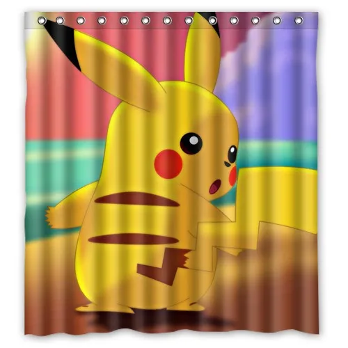 Hot!New Fashion Deco Pokemon Pikachu Bathroom shower curtain 66" x 72 ...