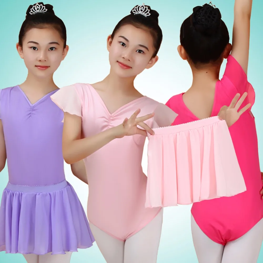 2018 Girls/Children/Kids Ballet Dance 2Piece (Leotard&Skirt) Practice ...
