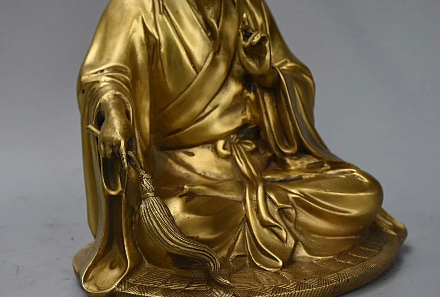 9" Chinese Brass Taoism Leader TaiShang Laojun Taoist Lao-tzu God ...