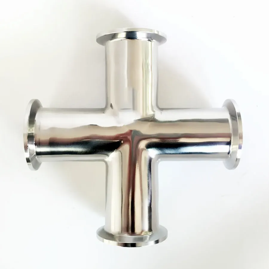 1 1/2" 38mm Pipe OD x 1.5" Tri Clamp Cross 4 Ways Splitter SUS 304 ...