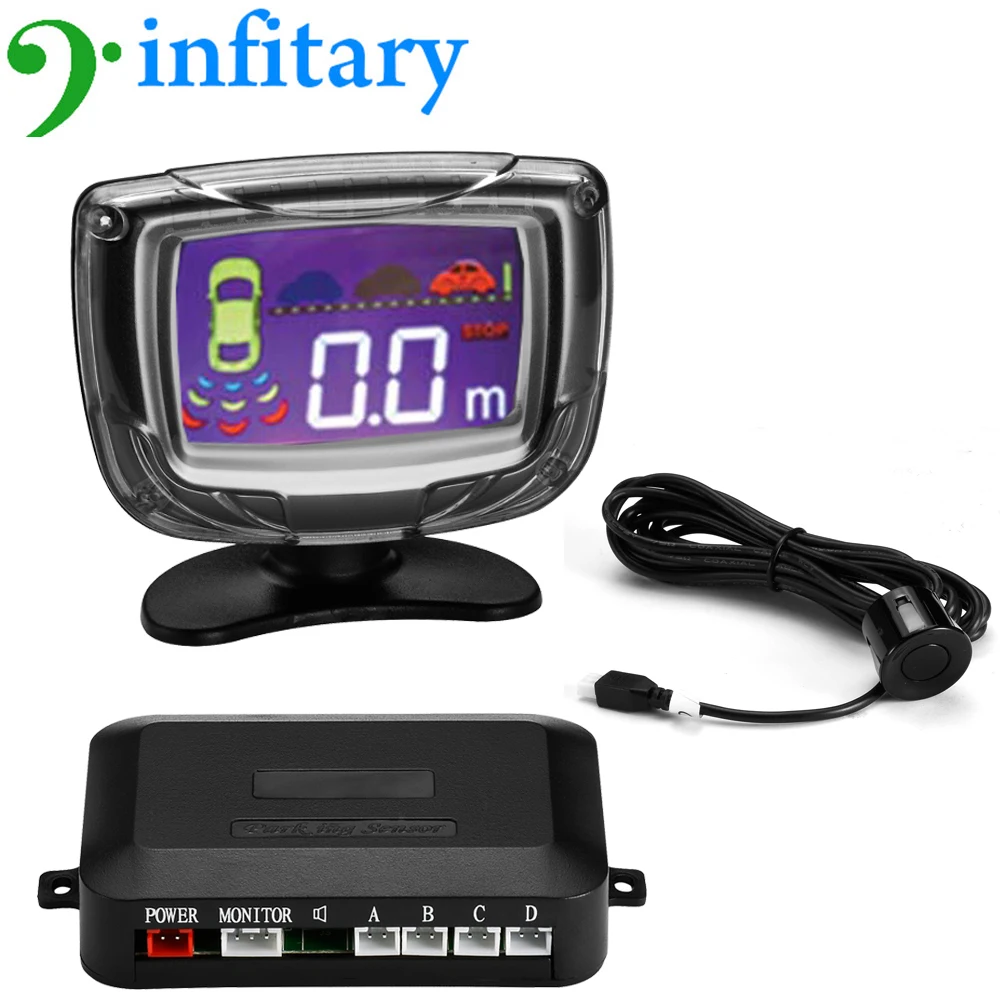 Vehicle Parking Sensors Auto Reverse Detect 4 Parking Sensors Probe LCD ...