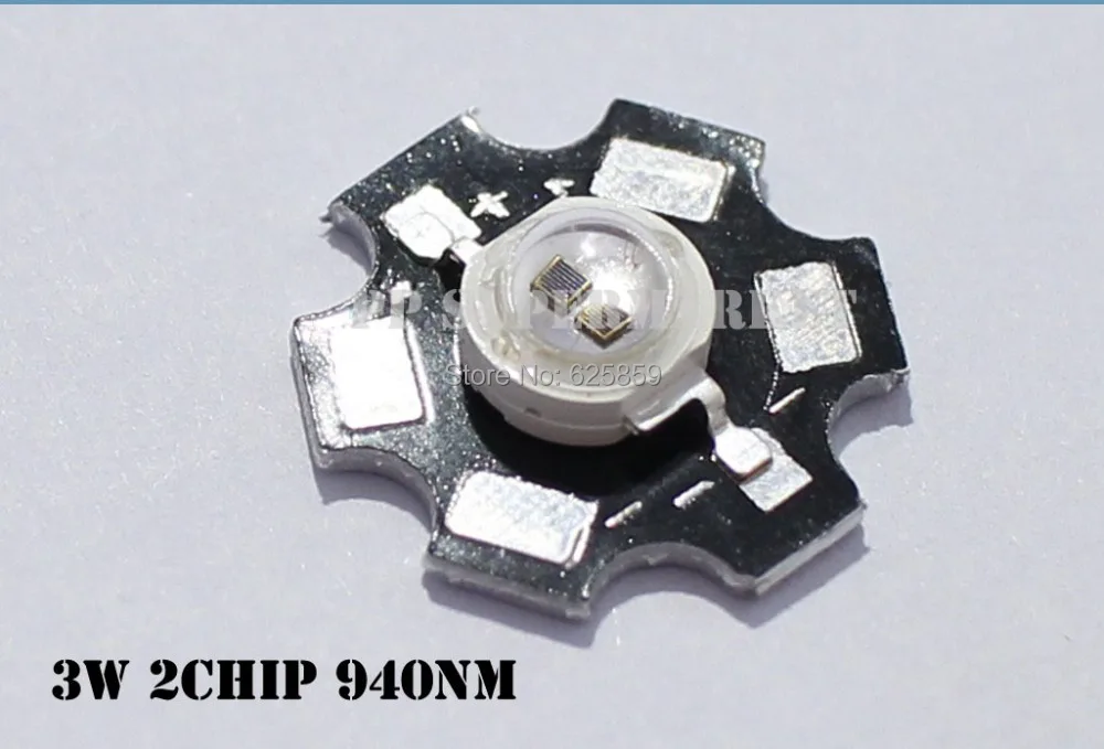 10PCS-3W-940nm-infrared-IR-LED-for-night-vision-camera-with-20mm-Star ...